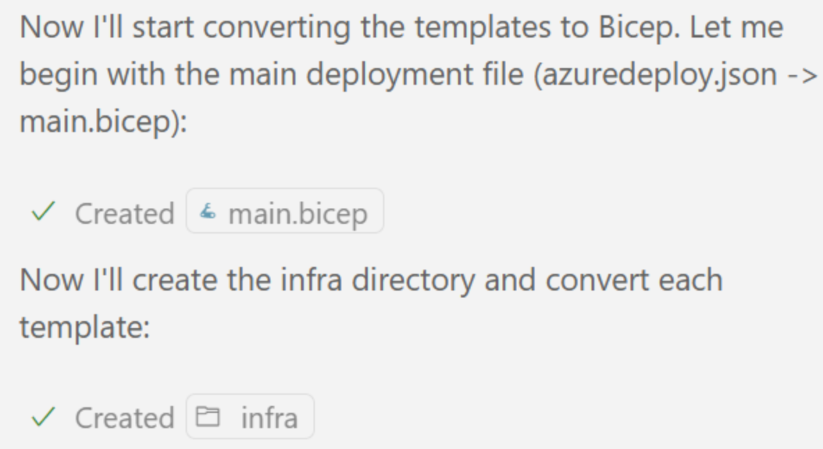 Using GitHub Copilot Agent Mode to transform ARM templates to BICEP ...